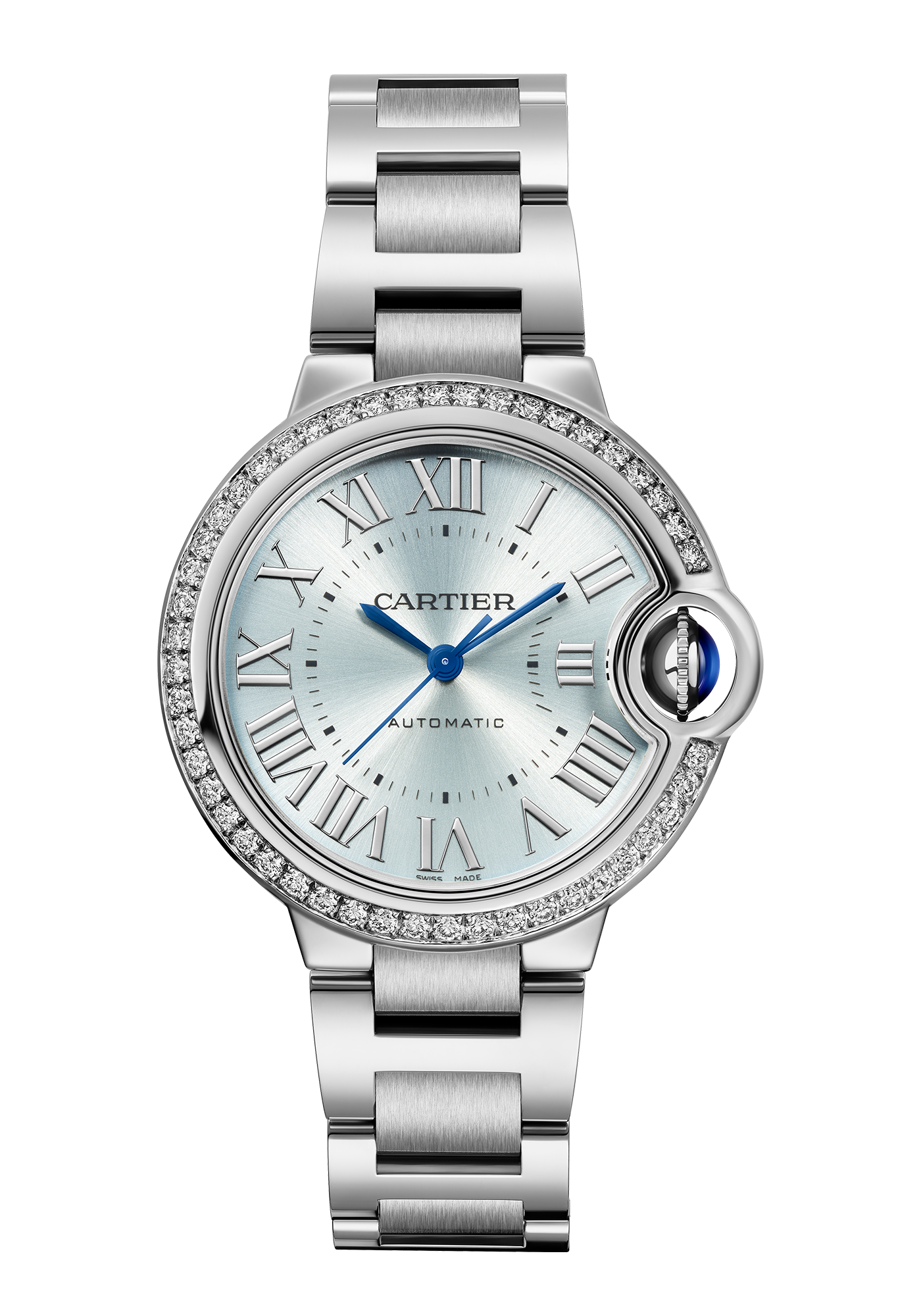 Ballon Bleu de Cartier 33 mm Stål med Diamanter | Urmaker Bjerke